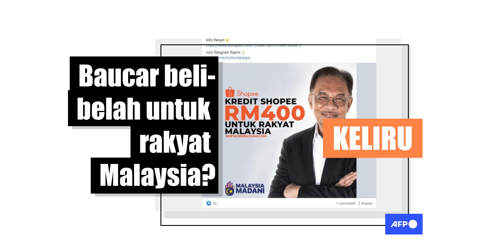 Siaran kongsi dakwaan keliru tentang 'pemberian baucar Shopee RM400 untuk rakyat Malaysia ...