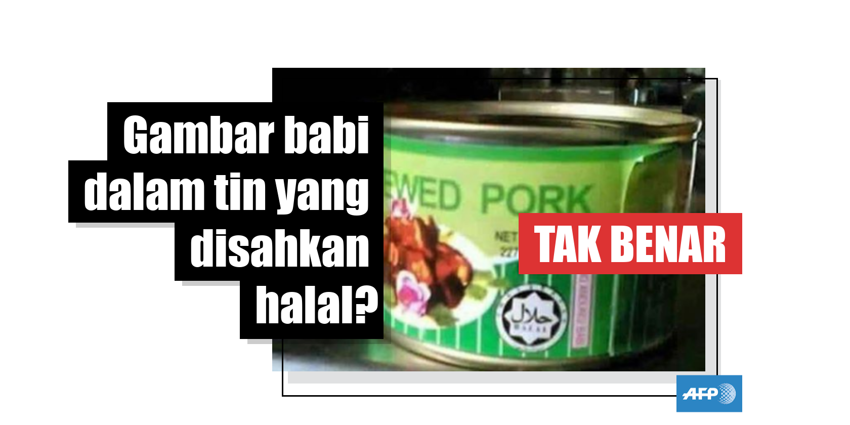 Gambar babi dalam tin ini telah dimanipulasikan untuk memasukkan cap ...
